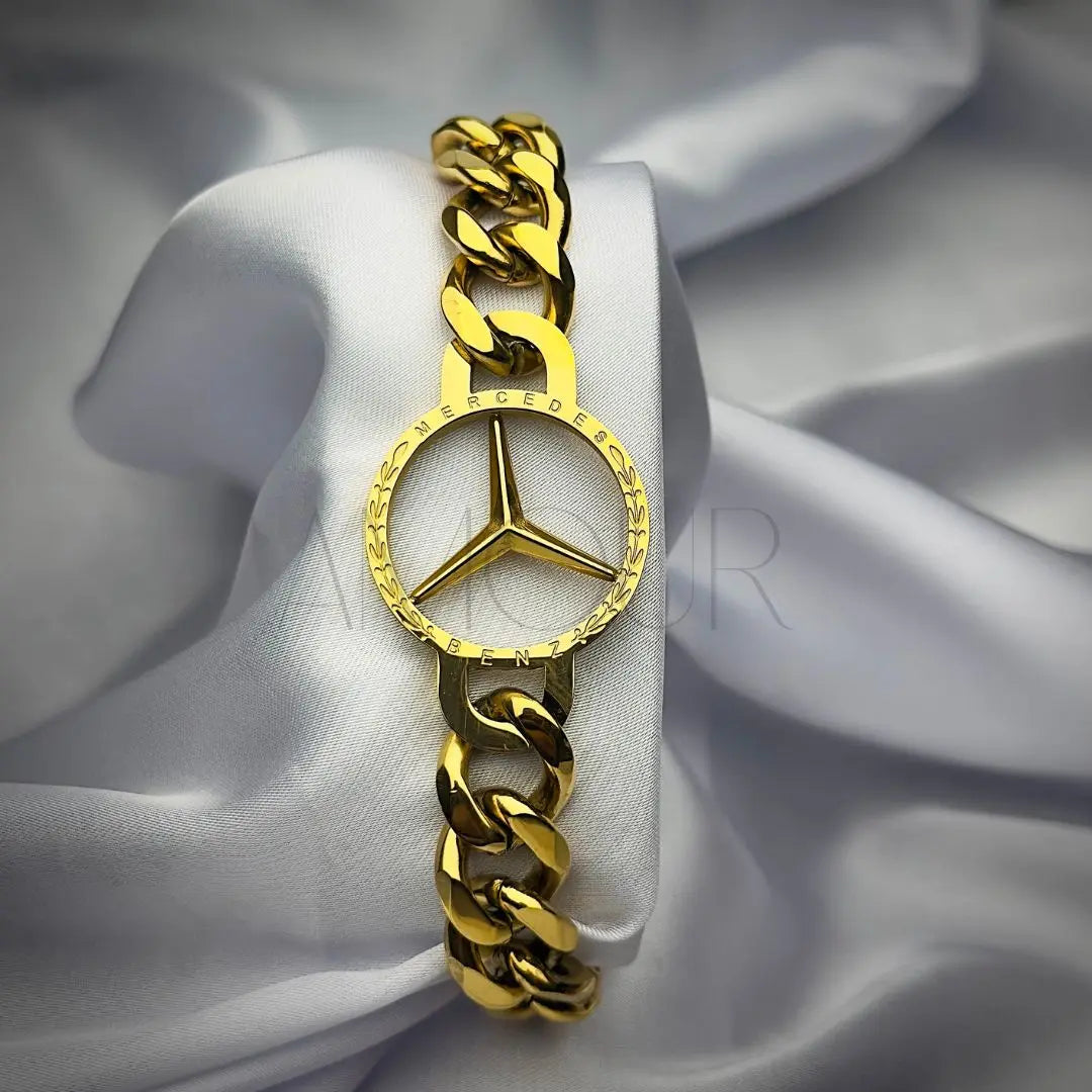 Mercedes Chain Bracelet (GOLD) – amour.com.bd